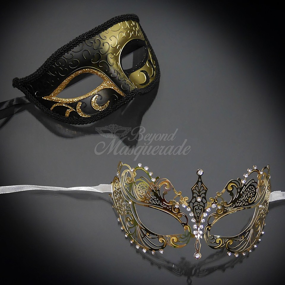 His & Hers Set, Couples Masquerade Mask, Classic Masquerade Ball Mask ...