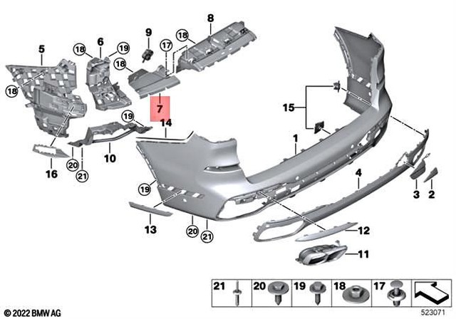 Genuine OEM Bumper Cover Support Rail for BMW 51128091740 for sale ...
