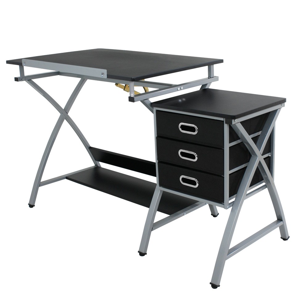 Drafting Table Station Glass Top Drawing Desk Craft Station Artist ...