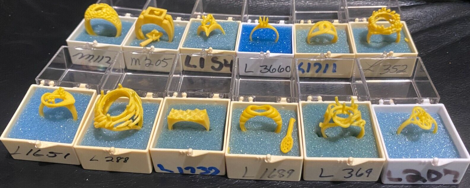 Lot of 12 Rings Wax Patterns for Lost Wax Casting Vintage Bands Jeweler ...