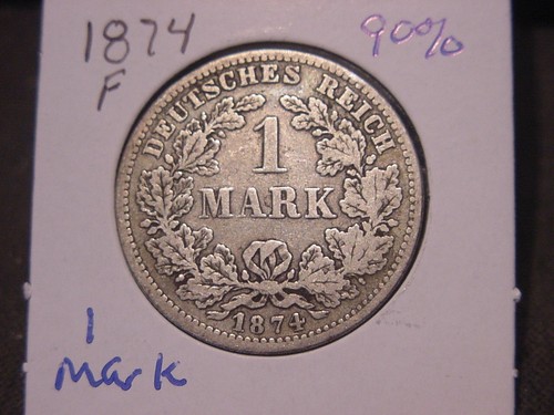 1874 F GERMANY 90 % SILVER 1 MARK POPULAR DATE SHIPS FREE | eBay