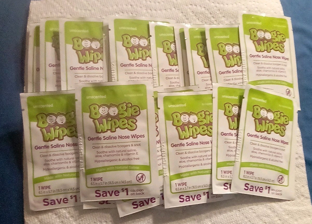 Boogie Wipes Gentle Saline Nose Wipes Single Use Packs - 20 Count - New ...