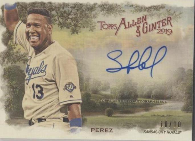 2019 Topps Allen & Ginter - Autographed Relic Book Cards Salvador Perez ...
