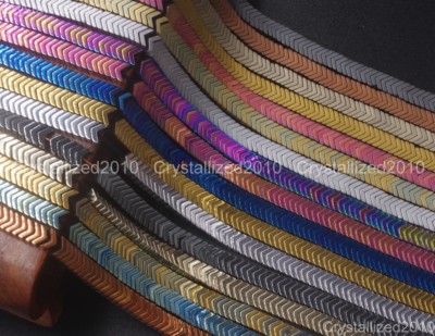 Natural Hematite Gemstone V Shape Arrowheaded Spacer Beads Metallic ...