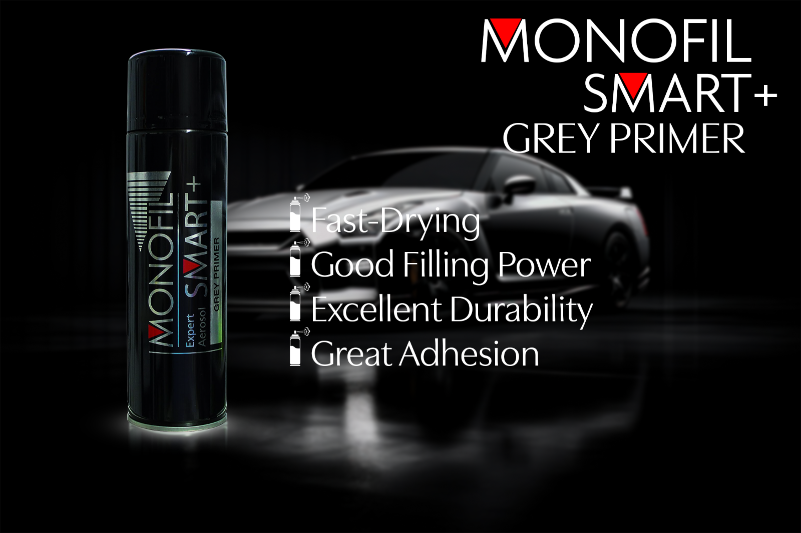 Monofil Grey Primer Spray Aerosol Car Wood Metal Glass DIY 500ml Free P&P | eBay UK