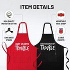 Funny Couple Aprons 2 Pack + Gift Bag — I Get Us Into Trouble I Get Us ...