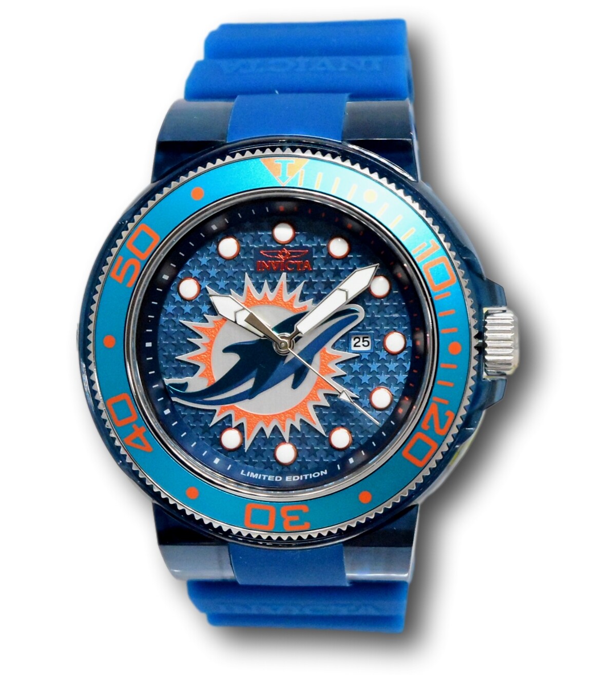 Invicta NFL Miami Dolphins Men's 52mm Pro Diver Limited Silicone Watch ...