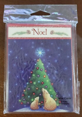 Tim Coffey Christmas themed blank notecards, glitter accented, NIP, 8 ...