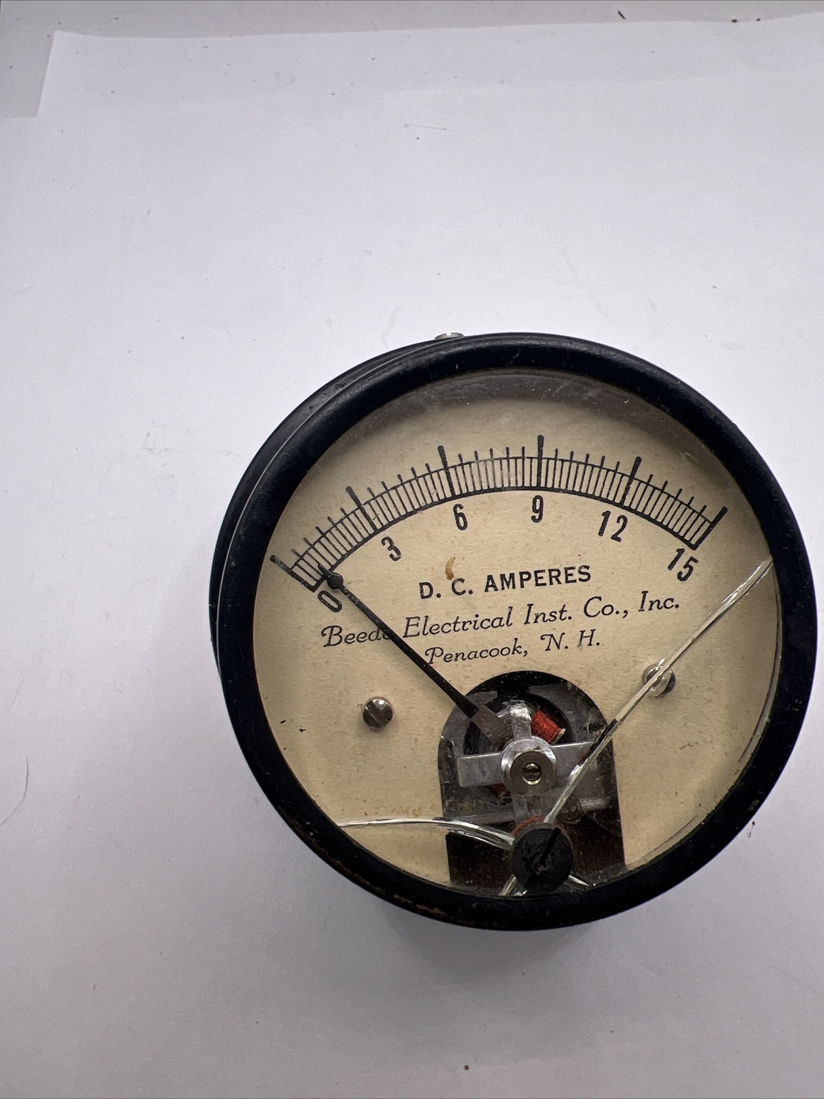 Vintage Beede Electrical Inst. 0-15 D.C. amperes Meter TESTED WORKS | eBay