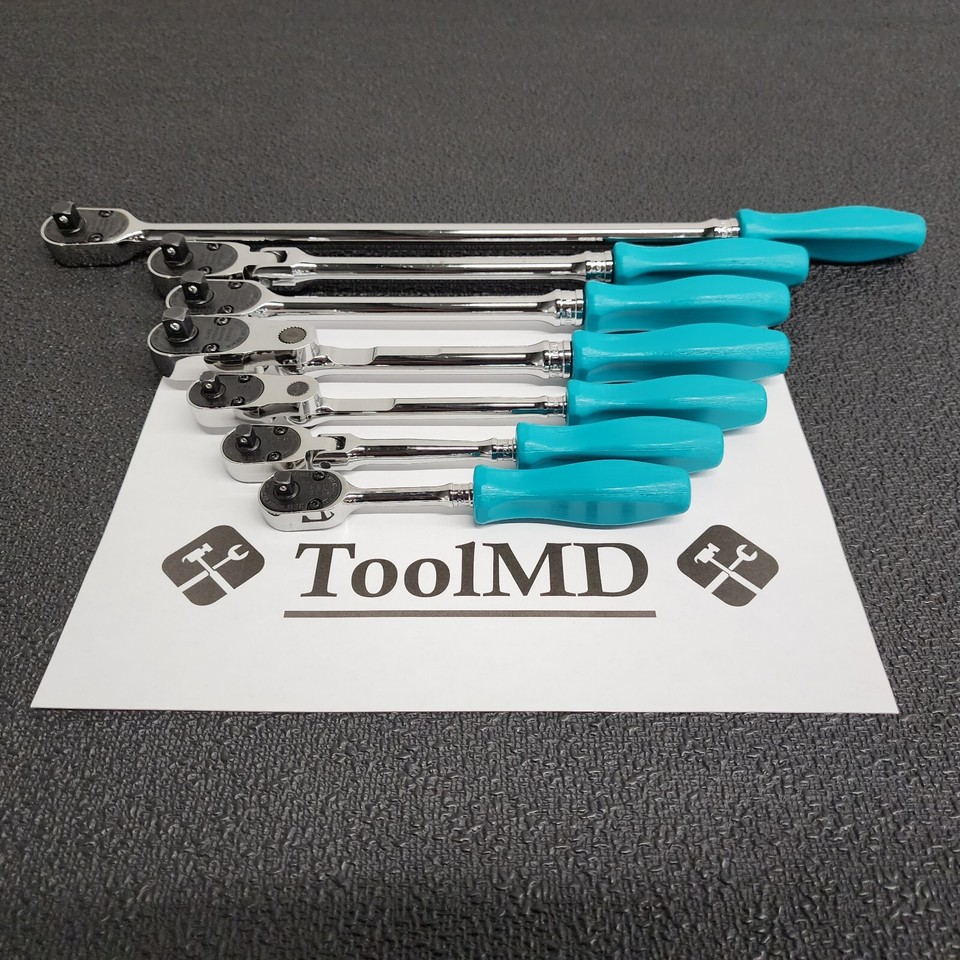 Snap-on Tools USA NEW TEAL 7 Piece 1/4" & 3/8" Drive Assorted Ratchet ...