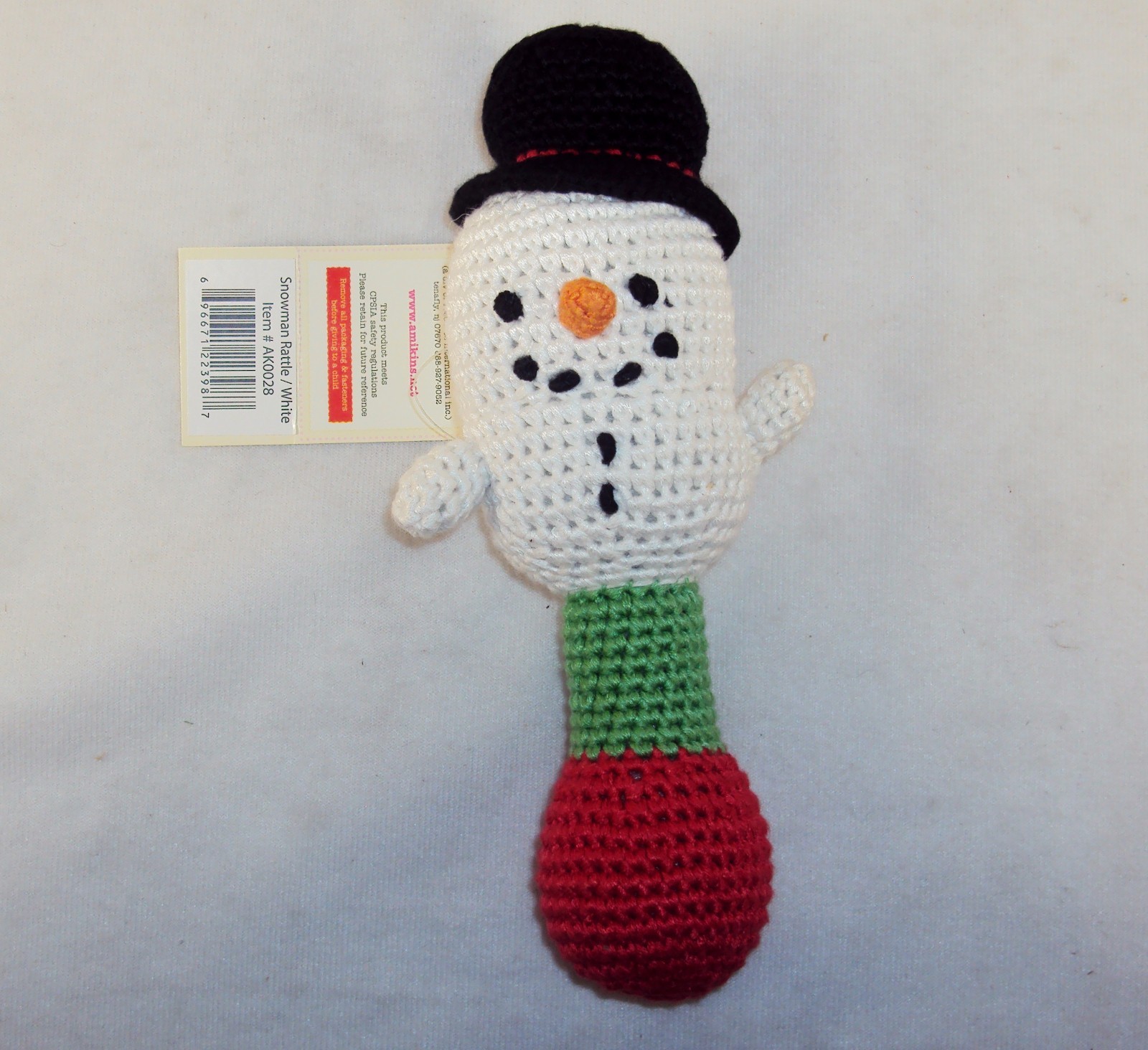 Hand Crocheted Baby Rattle ~ Choice Of Santa, Snowman, Or Reindeer ...