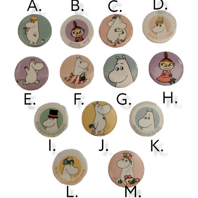 The Moomins Retro TV Show Button Badges Little MY Moomin Snorkmaiden ...