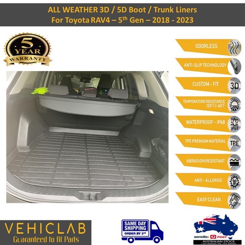 3D/5D TPE All Weather Car Boot Liner mat for Toyota RAV4 Petrol/Hybrid ...