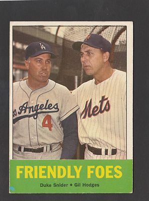 1963 Topps # 68 Friendly Foes Snider/Hodges | eBay
