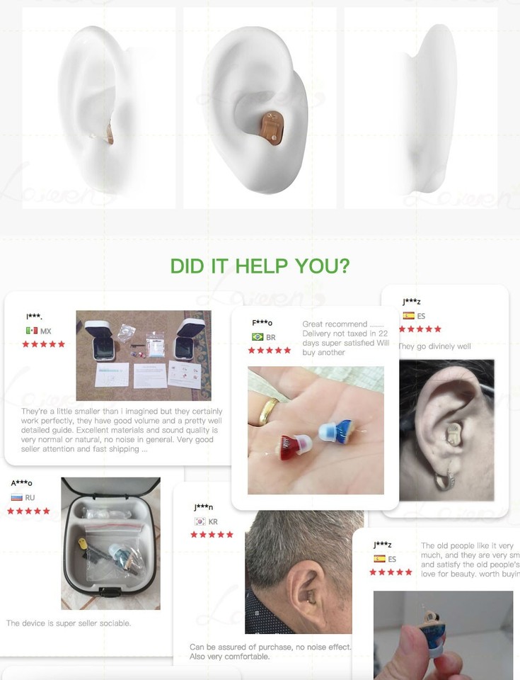 1 Pair Digital Hearing Aids Mini In-Ear Enhancer Voice Sound Hearing ...