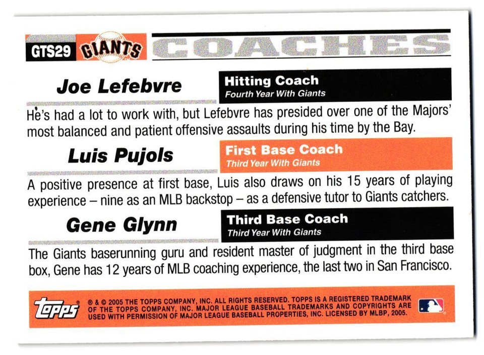 2005 Topps Emerald Nuts-Black Border-Joe Lefebvre-Luis Pujols-Gene ...