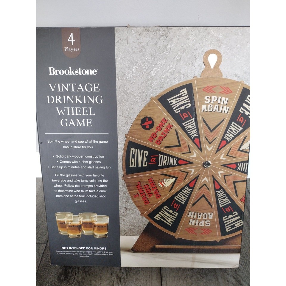 Drinking Wheel Game with Red and Black Accents by Brookstone New in box ...