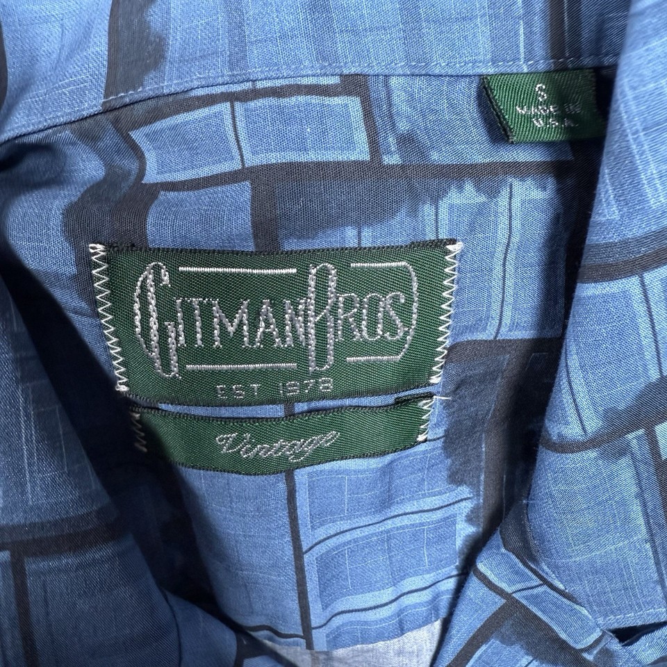 Gitman Bros Vintage Shirt Men’s Small Blue Tennis Courts Camp Loop ...