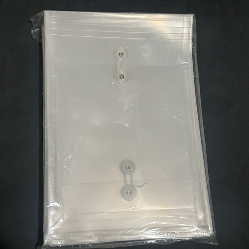 JAM Plastic Envelopes, 9.8x14.5, 12/Pack, Clear, Button String, Legal ...