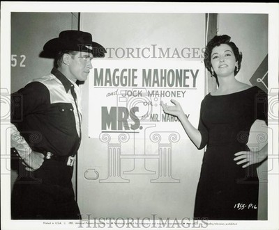 1957 Press Photo Actor Jock Mahoney and his wife Maggie to star in ...