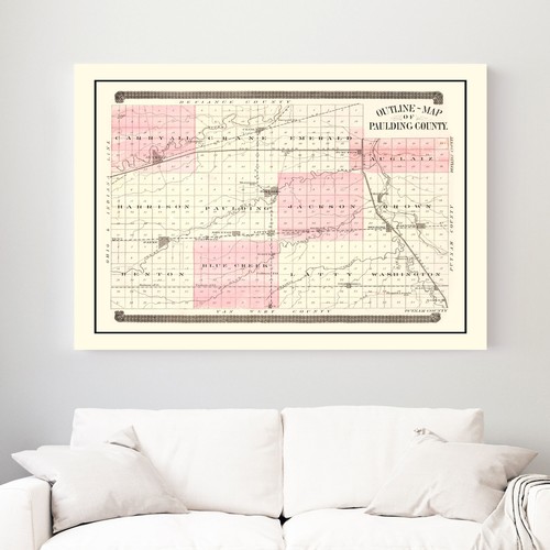 Old Map of Paulding County, OH 1892 - Vintage Ohio Art | eBay