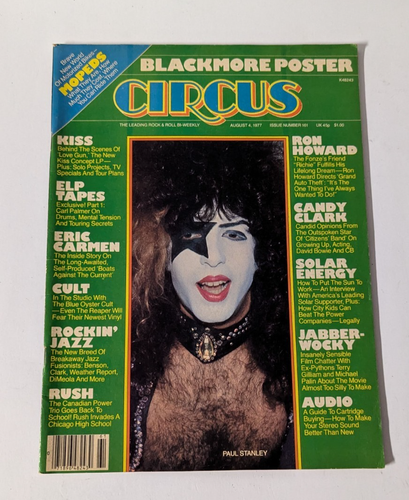 Aug. 1977 Circus Magazine Kiss Paul Stanley Cover Ritchie Blackmore ...