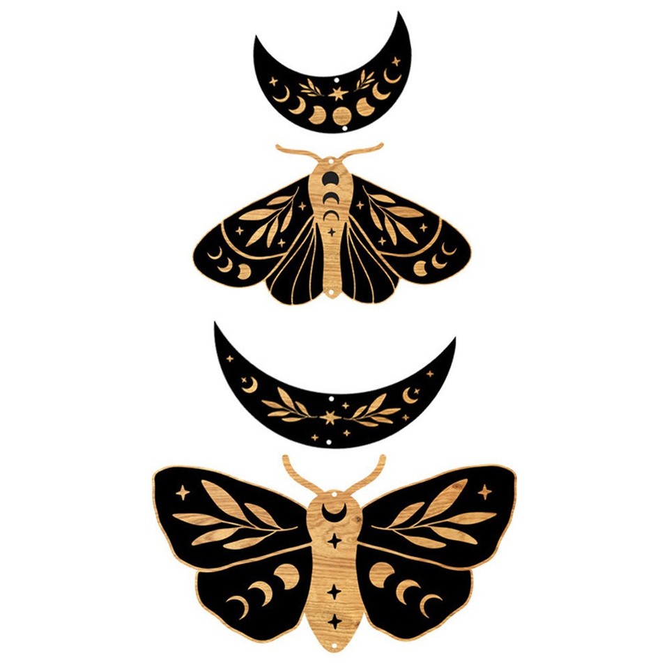 1 Set Hanging Moon Phase Decoration Wooden Wall Art Home Supplies for ...