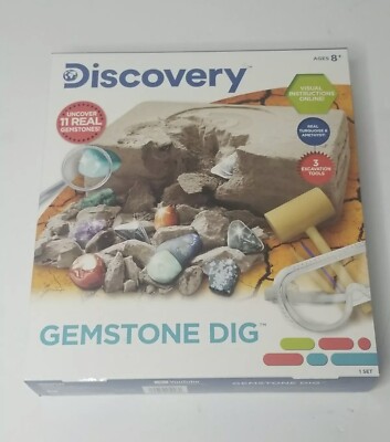 New Discovery Gemstone Dig Uncover 11 Real Gems 3 Excavation Tools ...