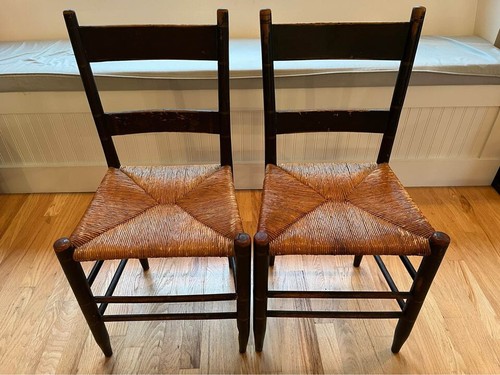 Pair of Antique Rush Bottom Chairs | eBay