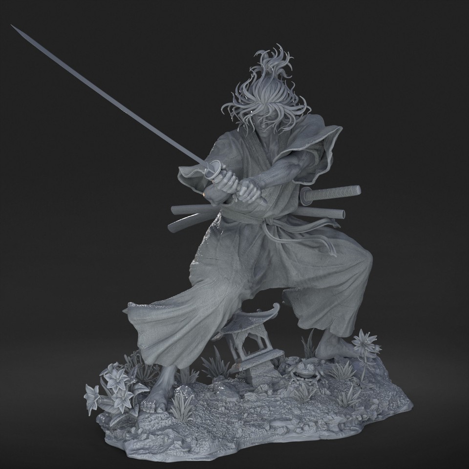 Miyamoto Musashi 3D Printed Figure, Legendary Samurai Warrior ...