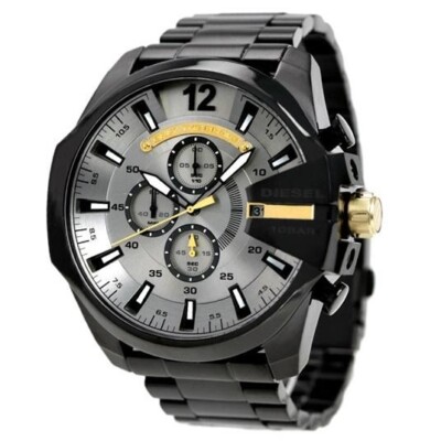 DIESEL MEGA CHIEF MENS CHRONOGRAPH WATCH DZ4479 BLACK - WARRANTY - RRP ...