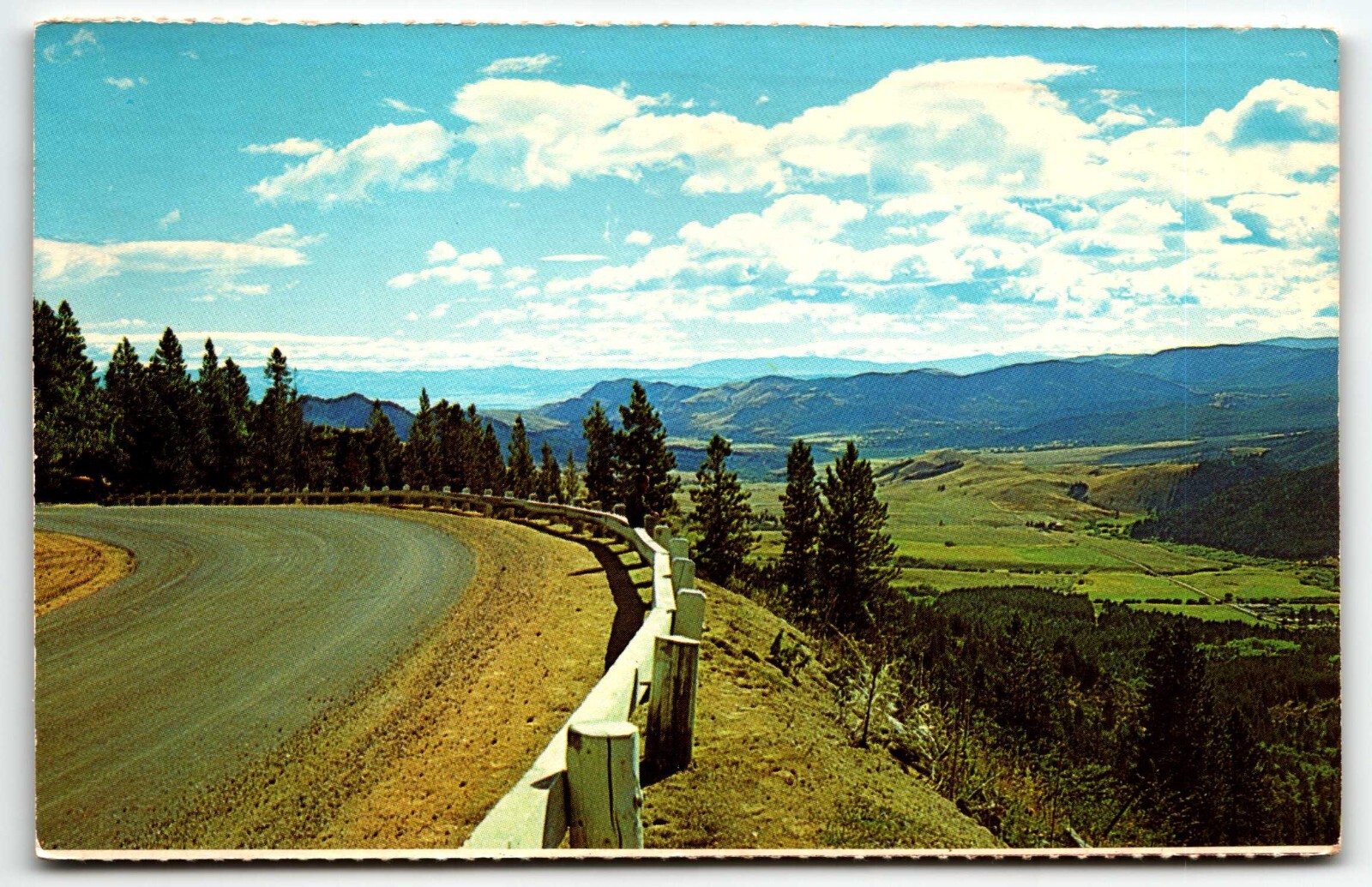 McDonald Pass Highway Montana MT Chrome Perforated Postcard PM 1969 | eBay