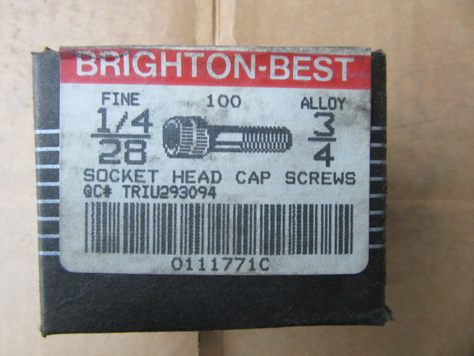 (100) Brighton-Best 1/4-28 X 3/4" Socket Head Cap Screws NEW!!! in Box ...