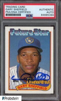 Gary Sheffield Signed 1989 Topps #343 Brewers RC Rookie PSA/DNA AUTO | eBay