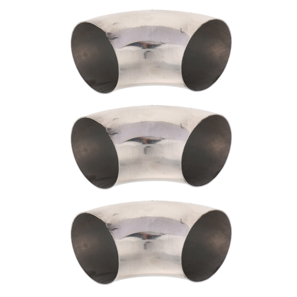 3 Pieces Auto 2.5" Ultra Tight Radius 90° Bendable Elbow Exhaust Pipe ...