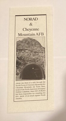 NORAD & Cheyenne Mountain Air Force Base Colorado Brochure Guide F20 | eBay