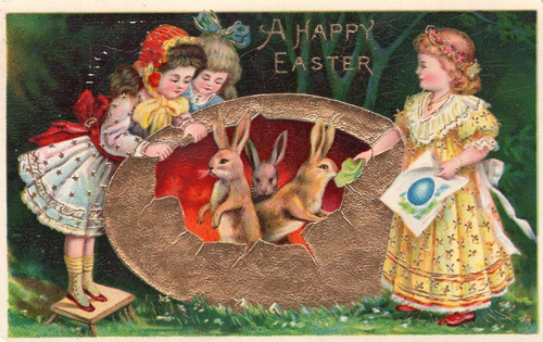 Vintage Easter Postcard - Gold Foil - Interesting Cancel - Posted 1913 ...