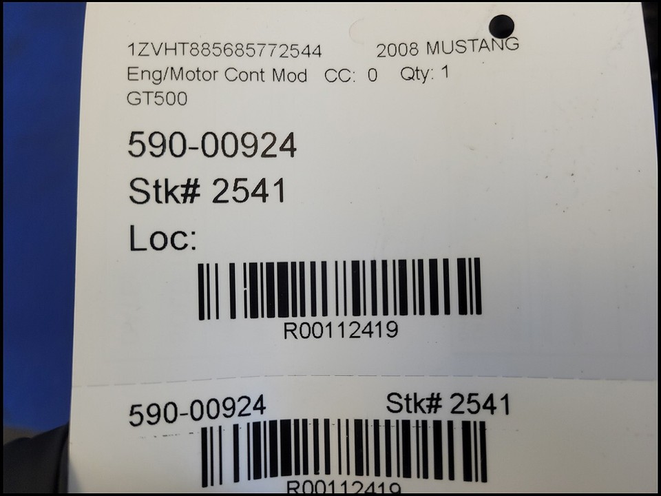 2008 Ford Mustang Shelby GT500 5.4L SC ECU Engine Control Unit Computer ...