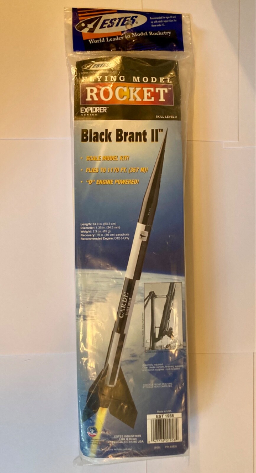 ESTES Black Brant II Flying Model Rocket Kit #1958 *OOP* NEW &SEALED ...