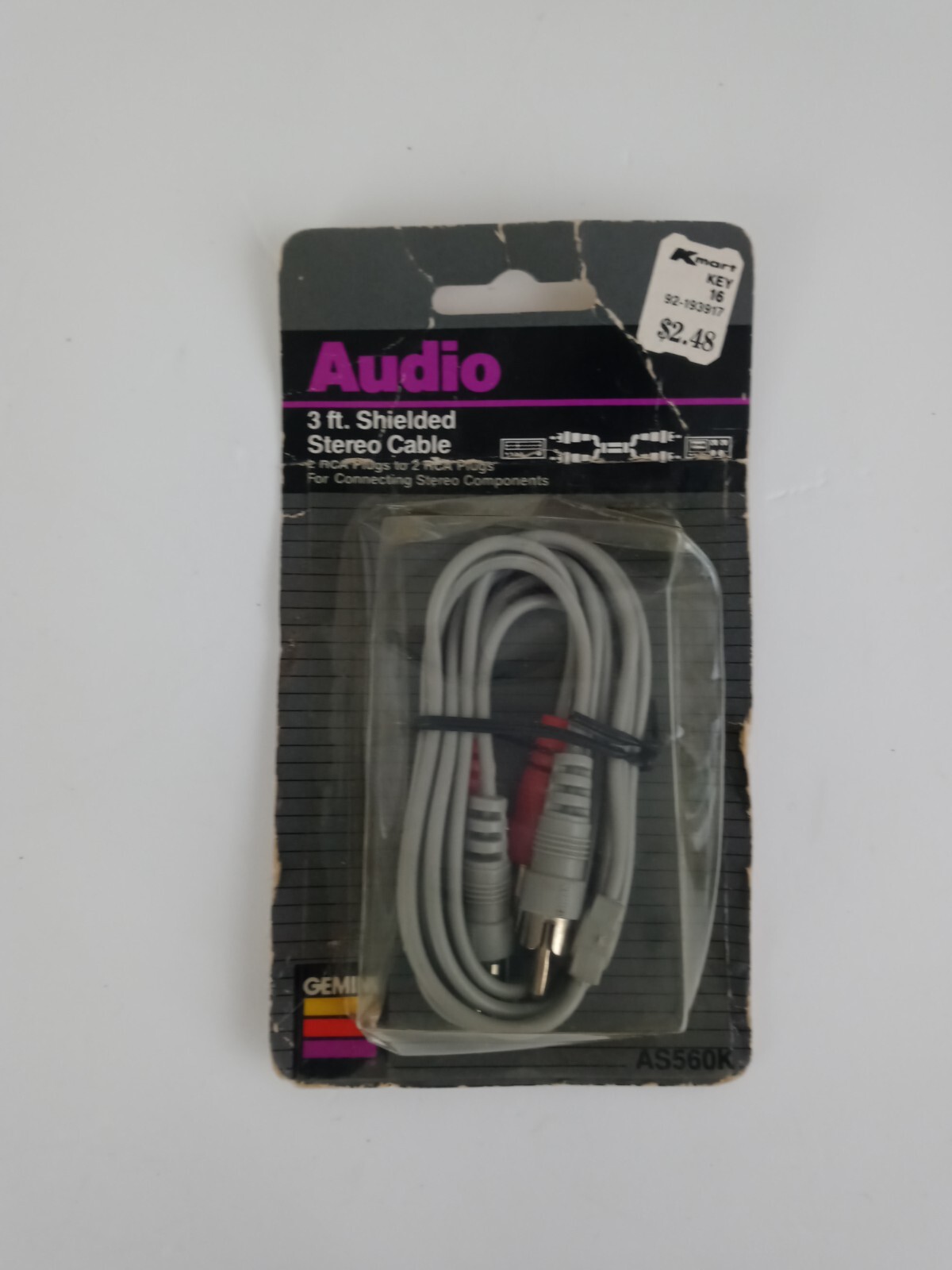 3 Ft Shielded Stereo Cable 2 RCA Plugs to 2 RCA Plug Audio Connectors ...