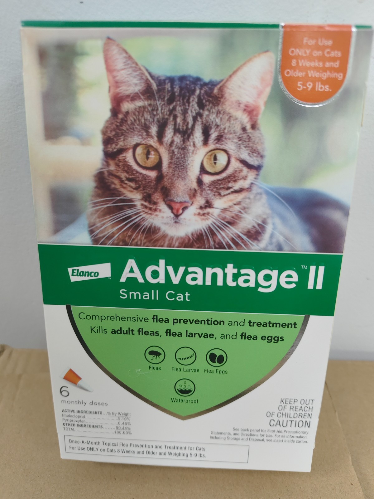 Advantage II Small Cat 5-9 lbs,flea topical prevention Remove fleas ...