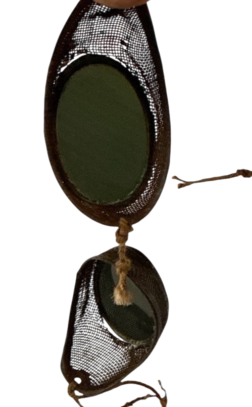 Vtg. artillery civil war goggles Lt/Green Lens Wire mesh safety ...
