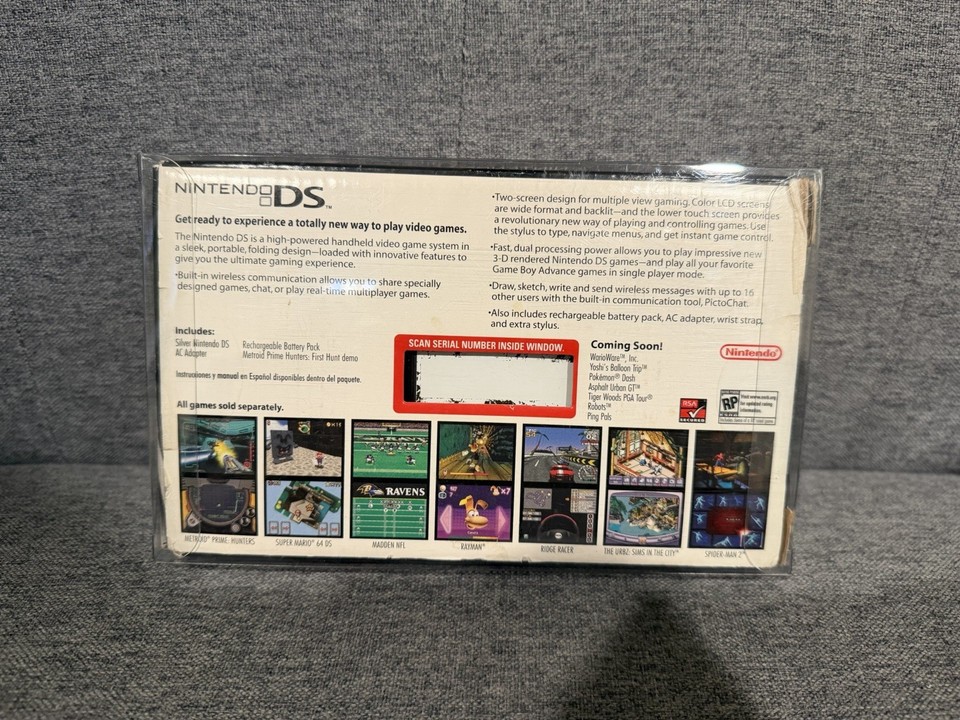 Nintendo DS Metroid Prime Hunters Silver Handheld Game Console Complete ...