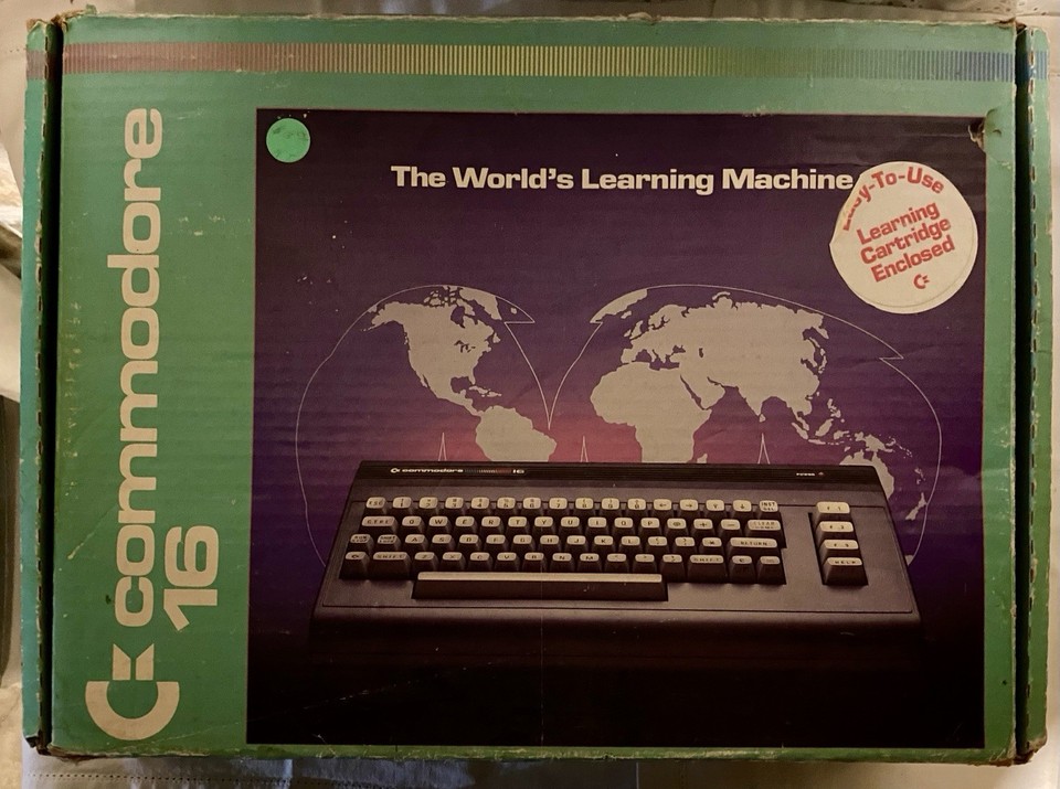 Commodore 16 Computer-Orig Box+Packaging-Manual, Cartridge, Plug, TV ...