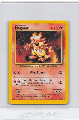 Magmar 36/102 - BASE SET - 4TH PRINT 1999-2000 - POKEMON CARD ...