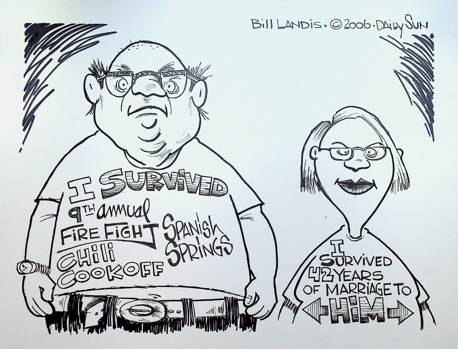 Bill Landis Original Cartoon Art The Villages Daily Sun 2006 Chili ...