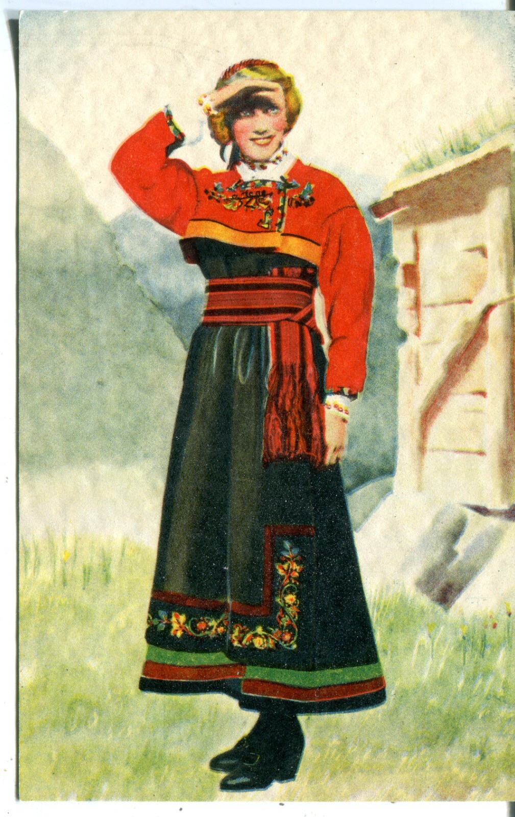 Norway Norge Telemark - Drakt Woman Dress Costume old vintage Mittet ...