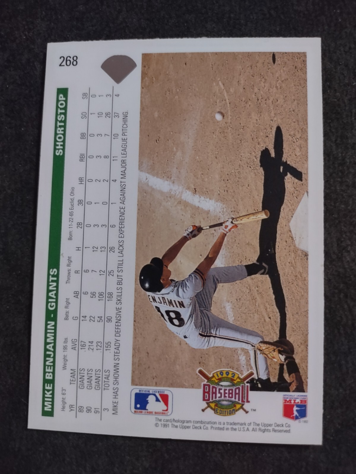 1992 Upper Deck - #268 Mike Benjamin for sale online | eBay