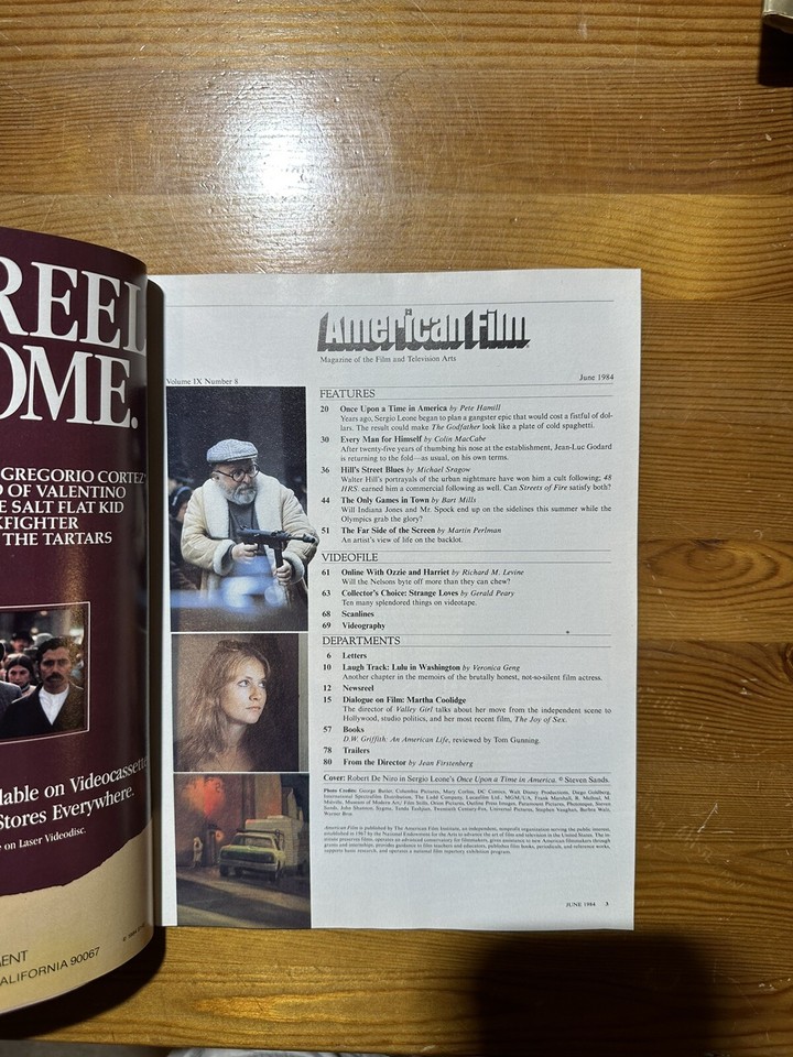 1984 June American Film Magazine, Robert DeNiro, Once Upon a Time in ...