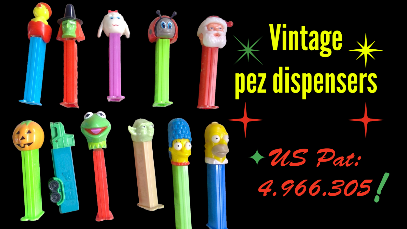 Vintage PEZ Candy Dispensers - Lot of 11 (Simpson, Holidays, Jim Henson ...